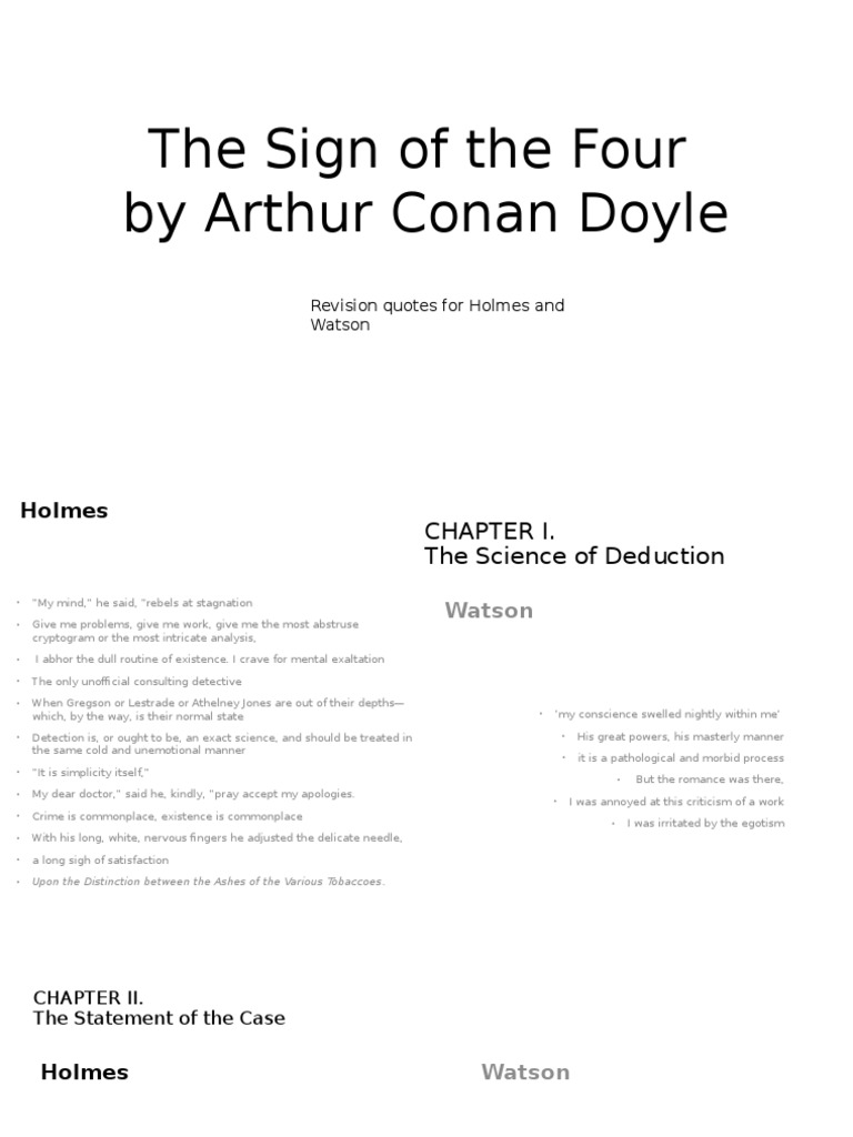 The Sign of The Four | PDF | Dr. Watson | Minor Sherlock Holmes Characters