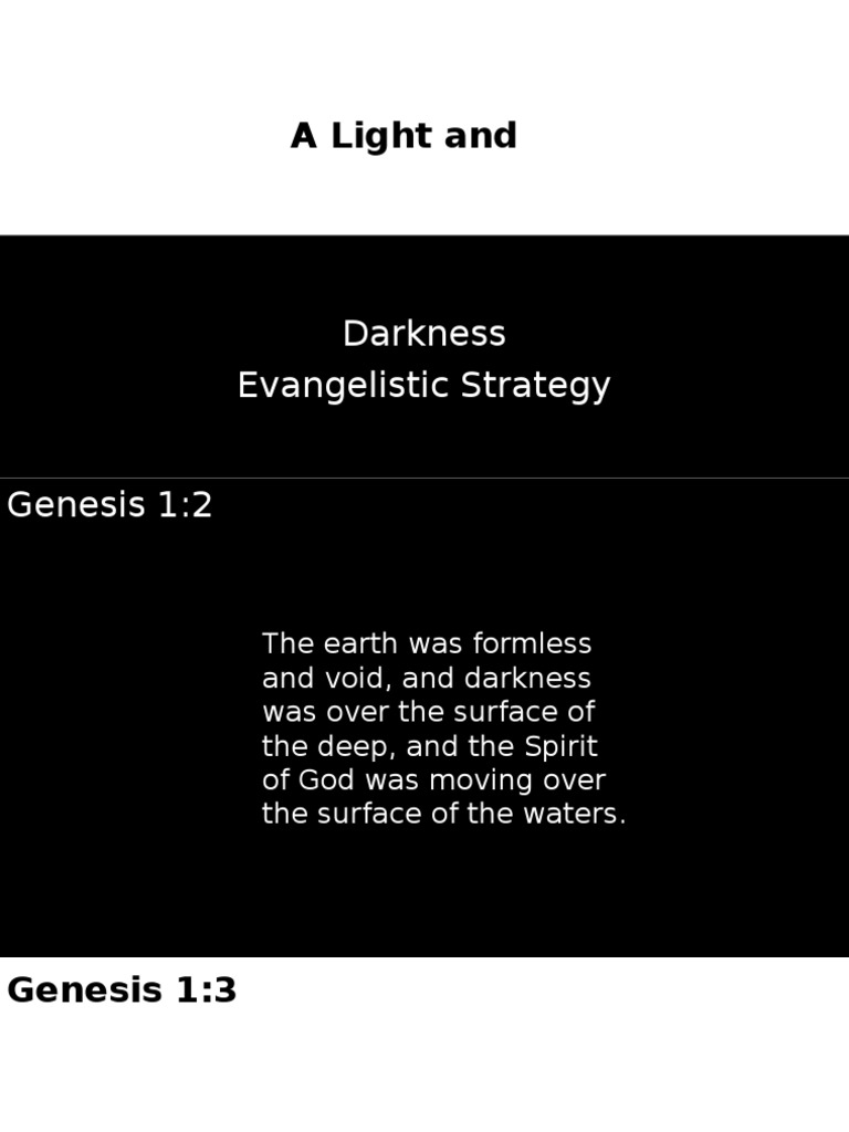 Light and Darkness Evangelism Strategy | PDF | Philosophy | Religion ...