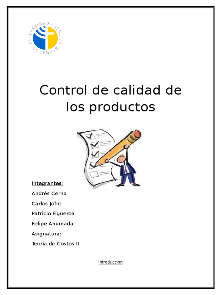 Control de Calidad en Productos Comerciales | PDF | Crecimiento ...