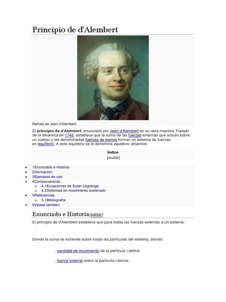 Principio de D Lambert | PDF | Ciencias fisicas | Enseñanza de matemática