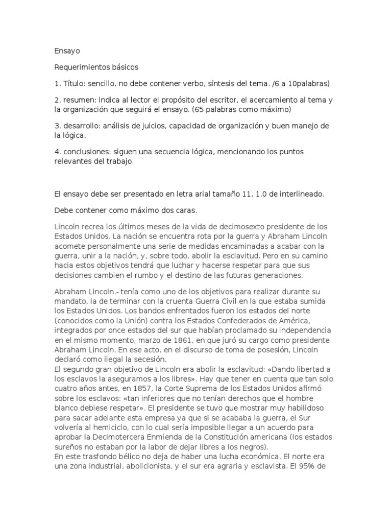 Abraham Lincoln y la lucha por abolir la esclavitud en Estados Unidos | PDF | Abraham Lincoln ...