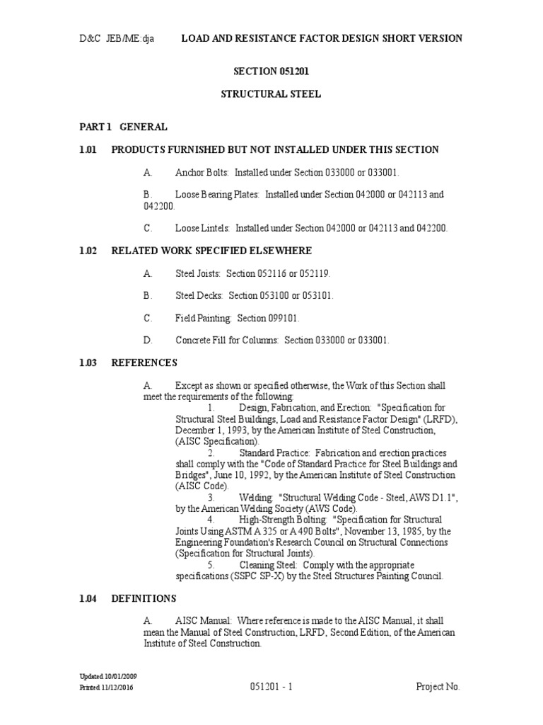 Structural Steel Load and Resistance Factor Design Short Version | PDF ...