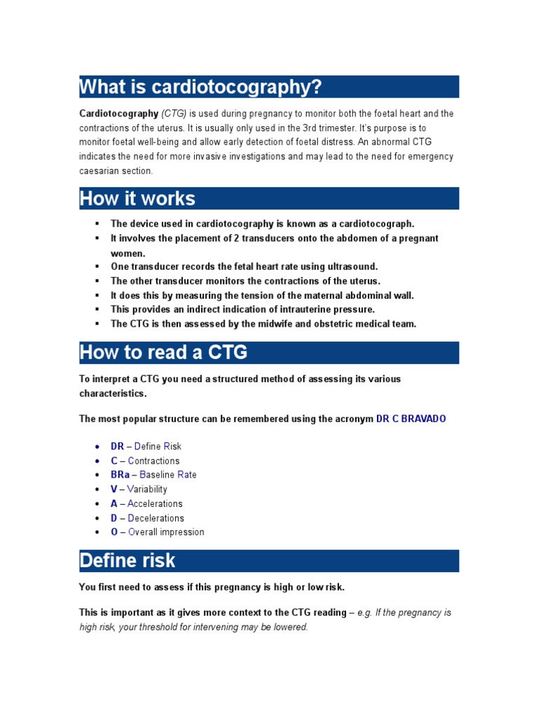 CTG | PDF | Heart Rate | Human Pregnancy