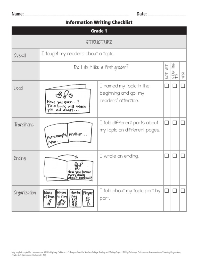 Grade 1 Illustrated Checklist | PDF | Behavior Modification | Cognitive ...