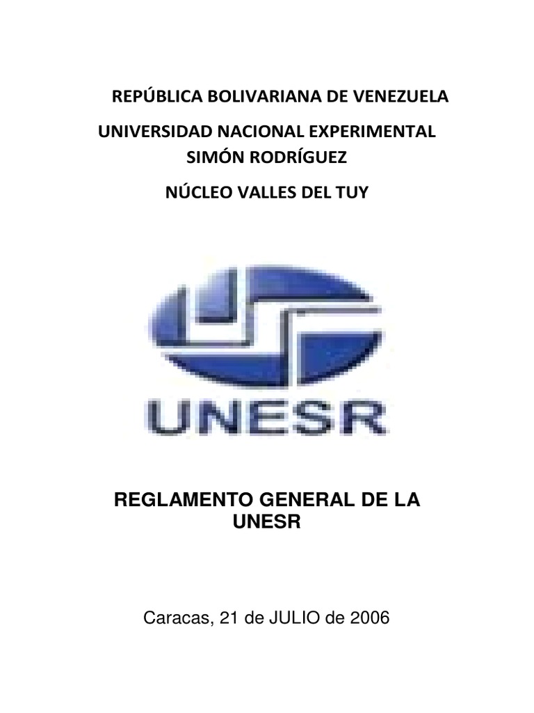 Reglamento General de La Unesr | PDF | Evaluación | Educación más alta