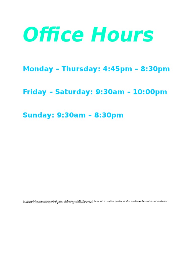 Office Hours and Contact Policy | PDF