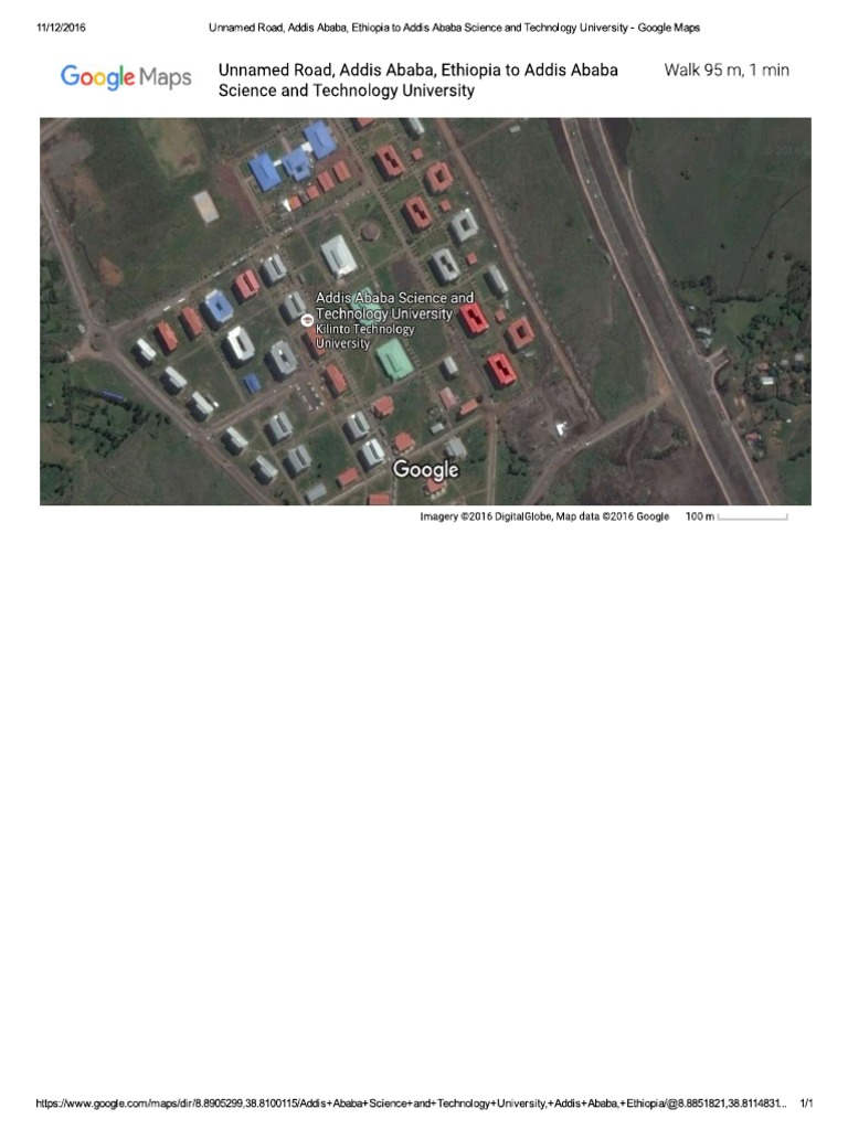 Unnamed Road, Addis Ababa, Ethiopia To ... ND Technology University ...