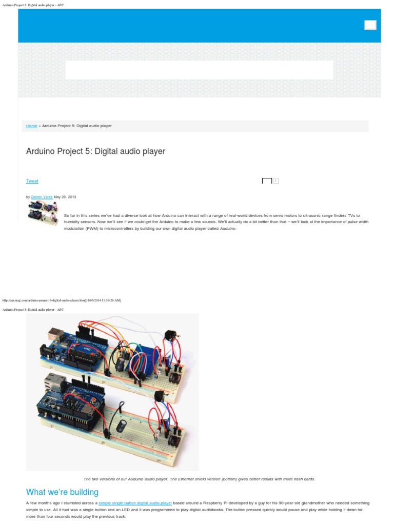 Arduino Project 5 - Digital Audio Player - APC | PDF | Arduino | Telecommunications Engineering