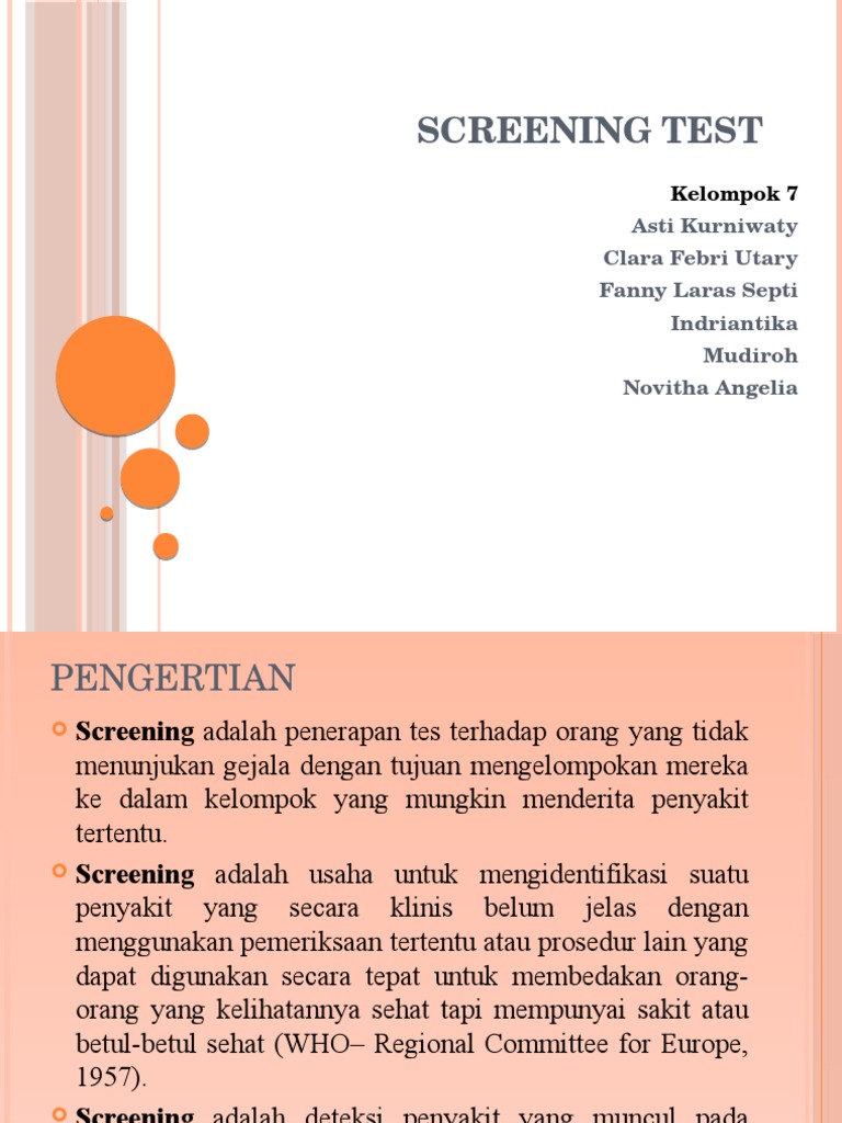 Screening Test | PDF