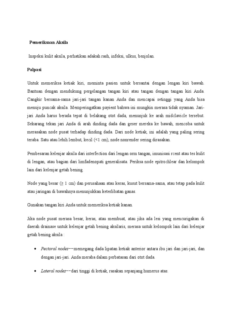 Pemeriksaan Aksila | PDF | Sains & Matematika