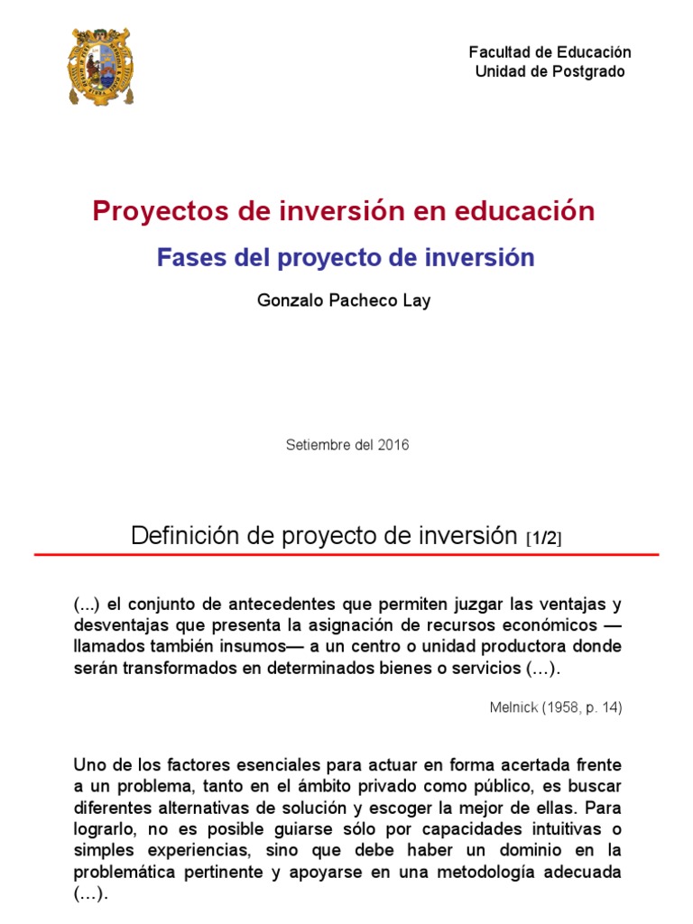 Tema 3 - Etapas Del Proyecto de Inversion | PDF | Factores de ...