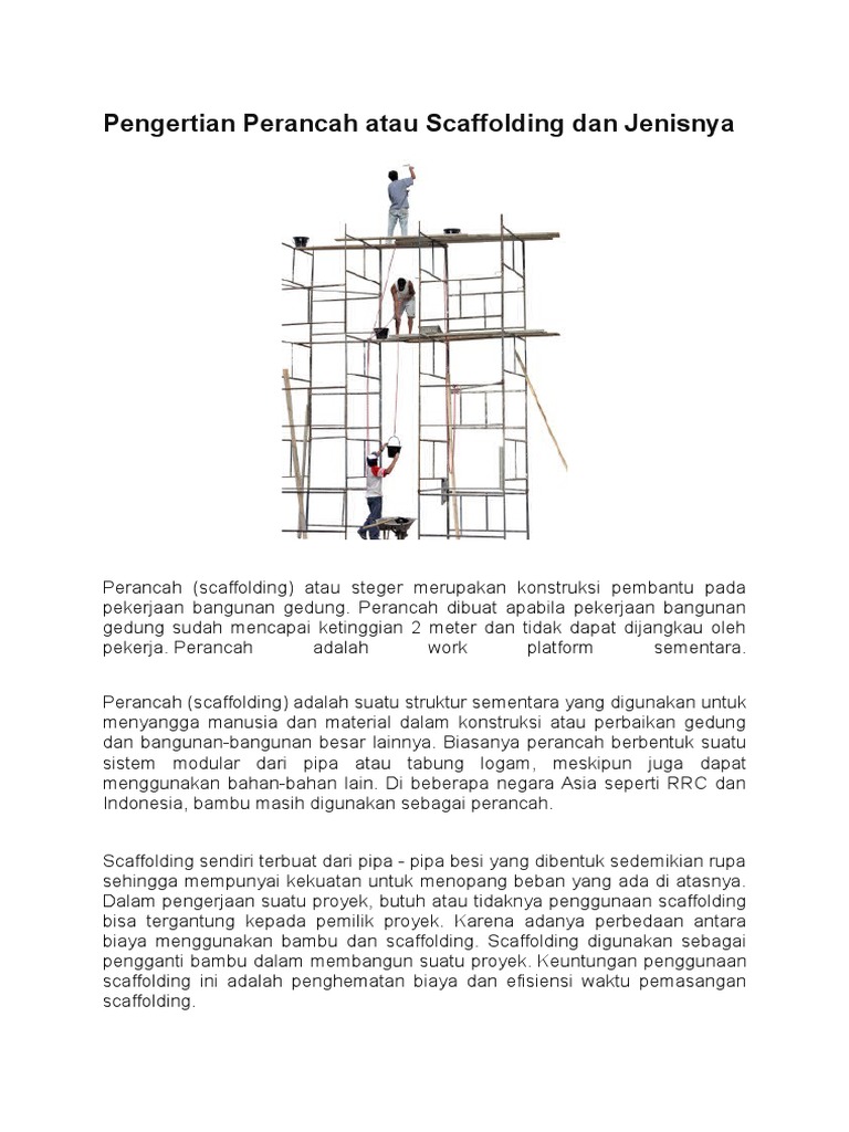 Pengertian Perancah Atau Scaffolding Dan Jenisnya | PDF | Seni ...