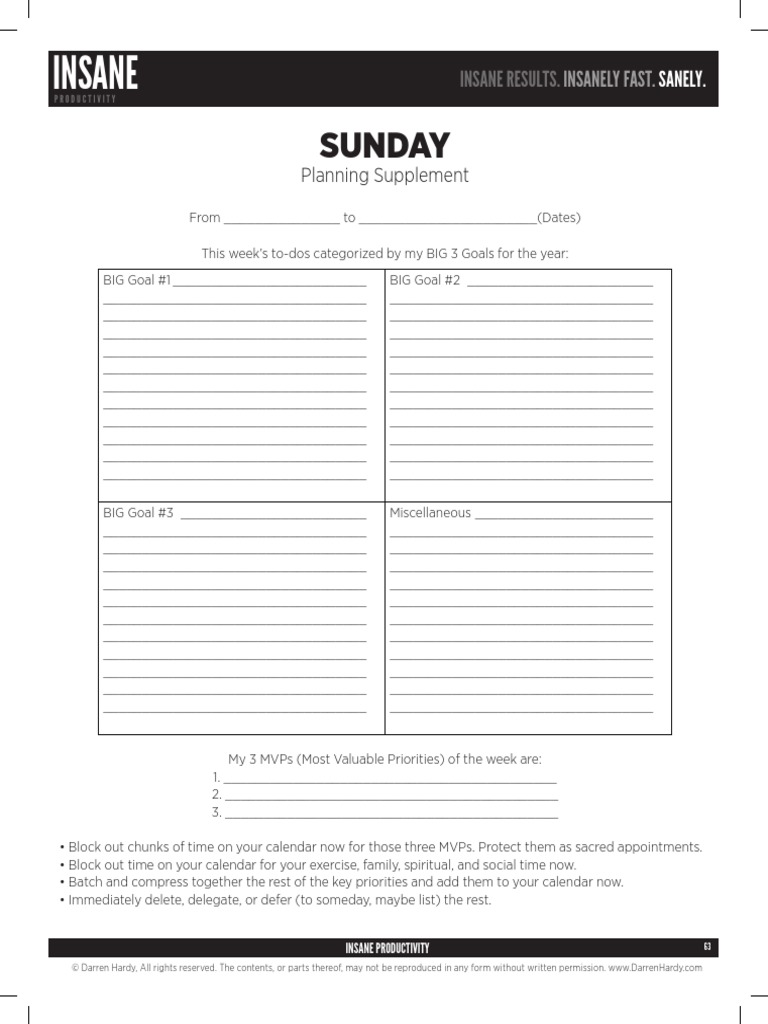 Sunday Planning | PDF