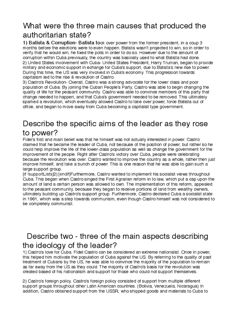 Castro Paper 2 | PDF | Fidel Castro | Nazi Germany