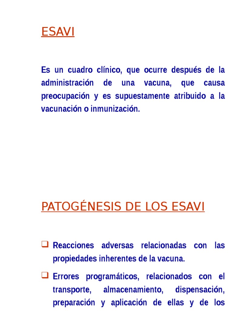 ESAVI | Vacunas | Salud pública