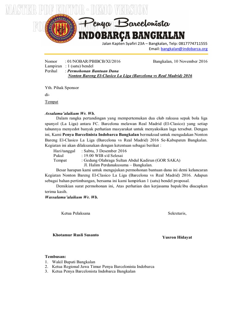Proposal Nobar El-Clasico 2016. | PDF | Bisnis