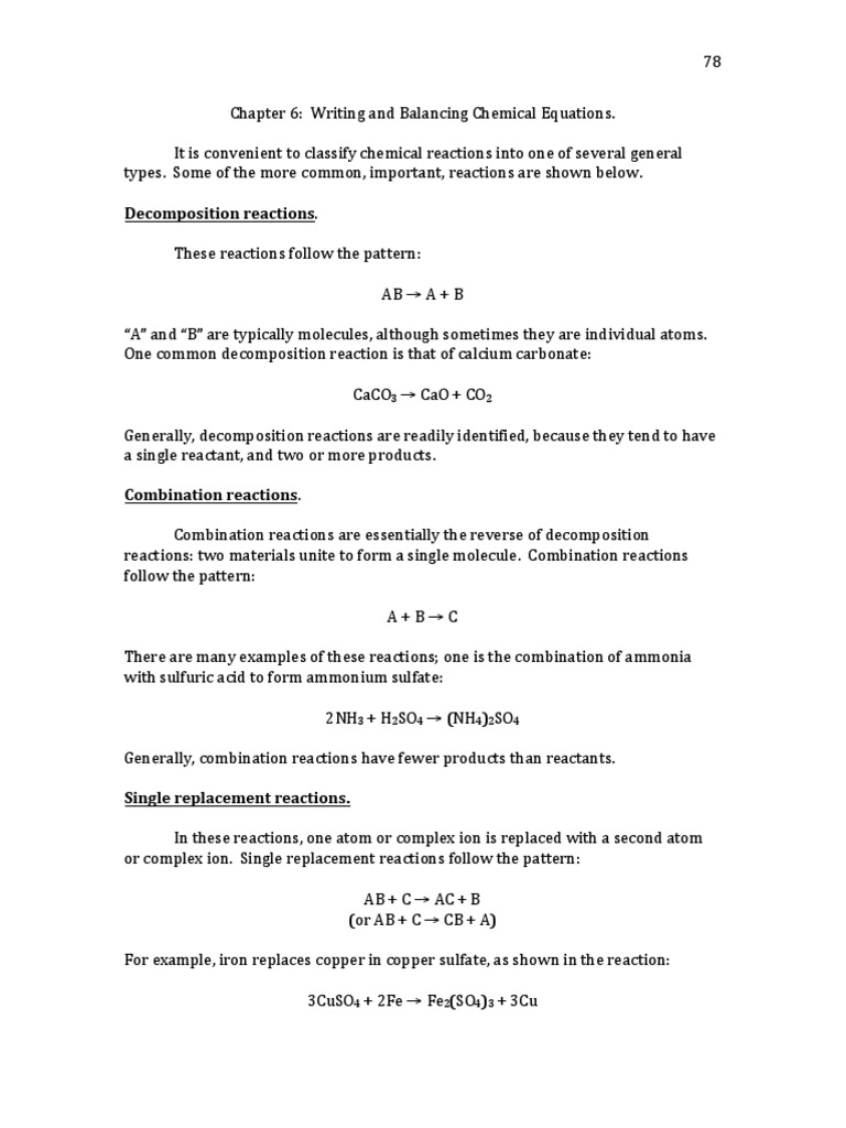 Balancing Chemical Equations Guide | PDF | Precipitation (Chemistry ...