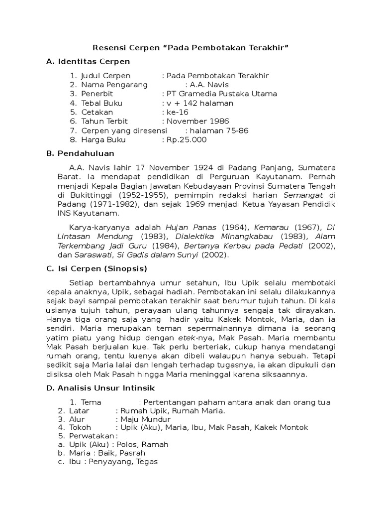 BINDO Resensi Pada Pembotakan Terakhir | PDF