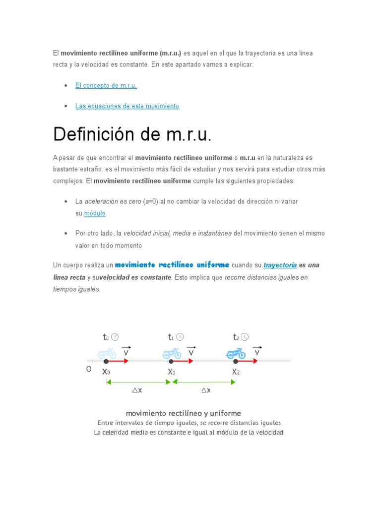 Formulas MRU MRUA | Aceleración | Movimiento (física)