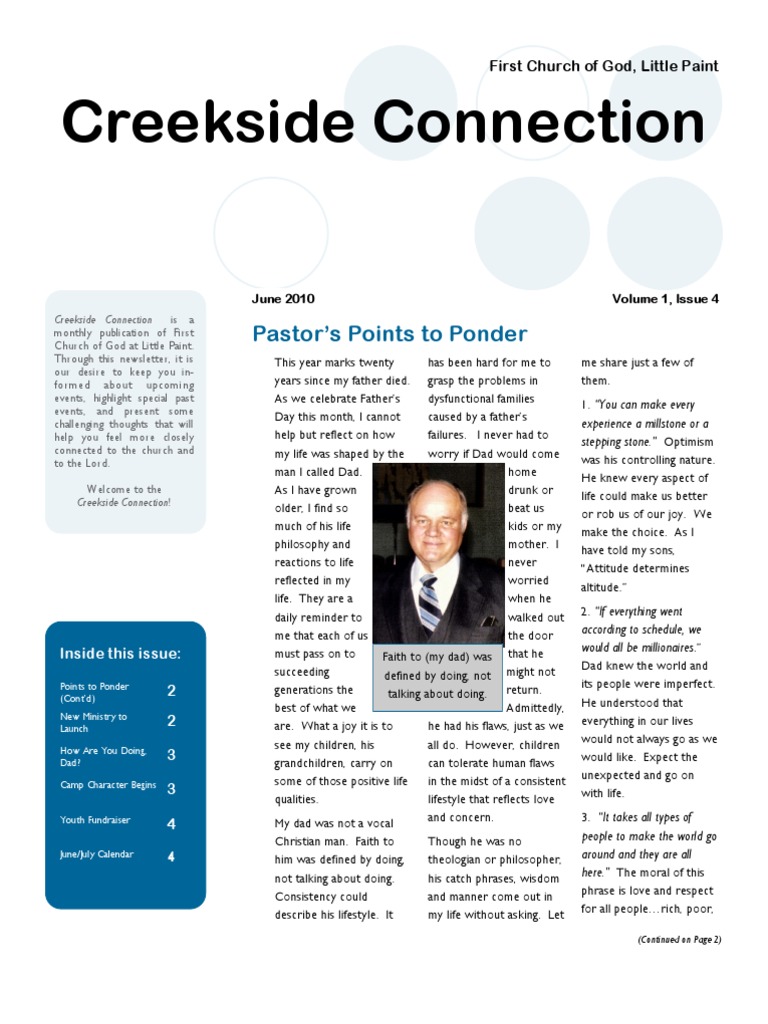 Creekside Connection: Pastor's Points To Ponder | PDF | God | Religion ...