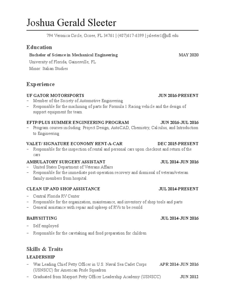 Joshua Resume | PDF