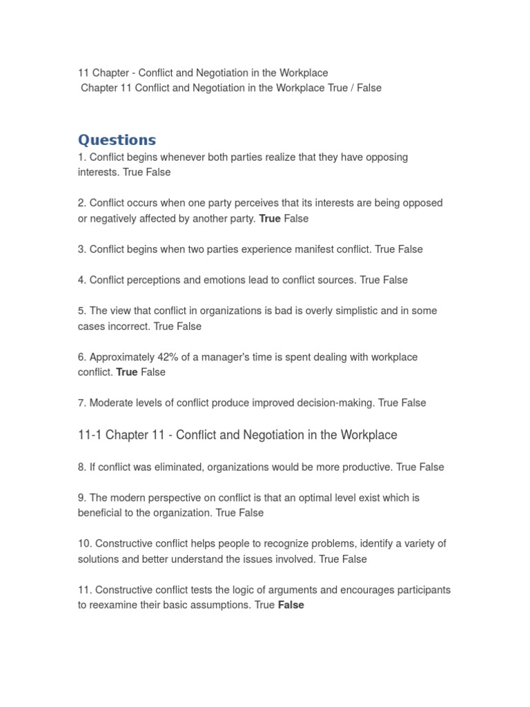 Conflict and Negotiation in The Workplace | PDF | Conflict (Process) | Negotiation