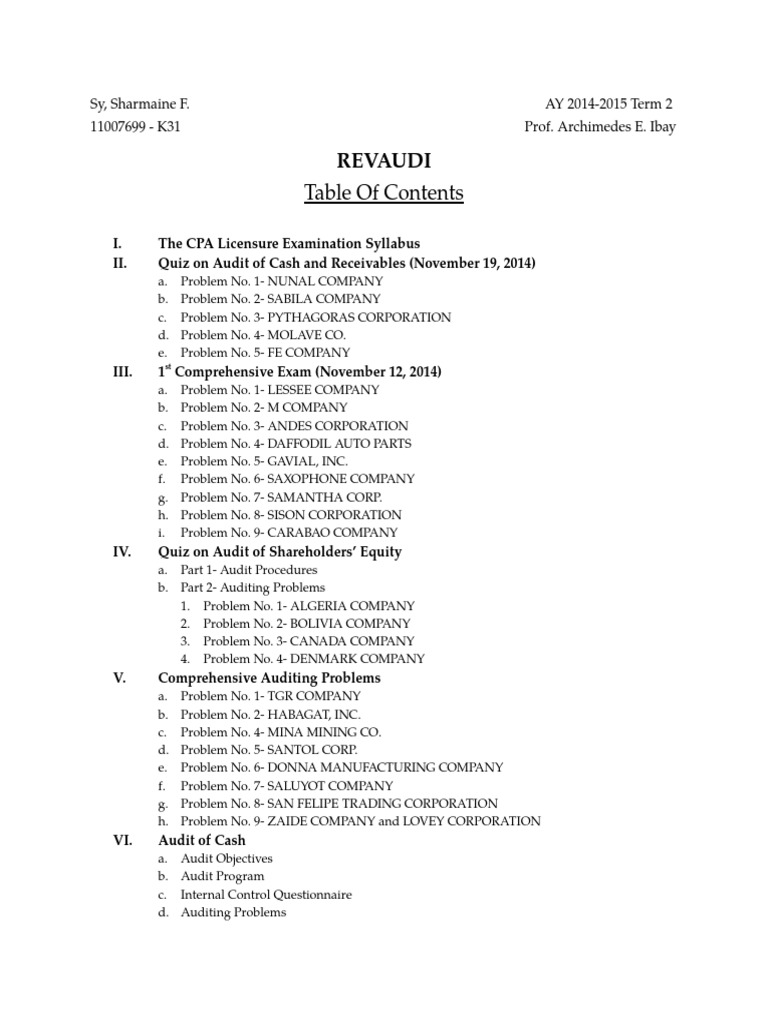 Table of Contents | PDF | Balance Sheet | Financial Economics