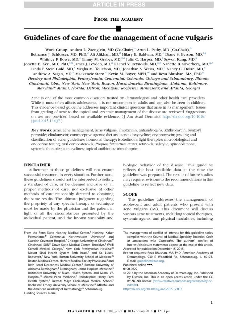 Acne Guideline | PDF