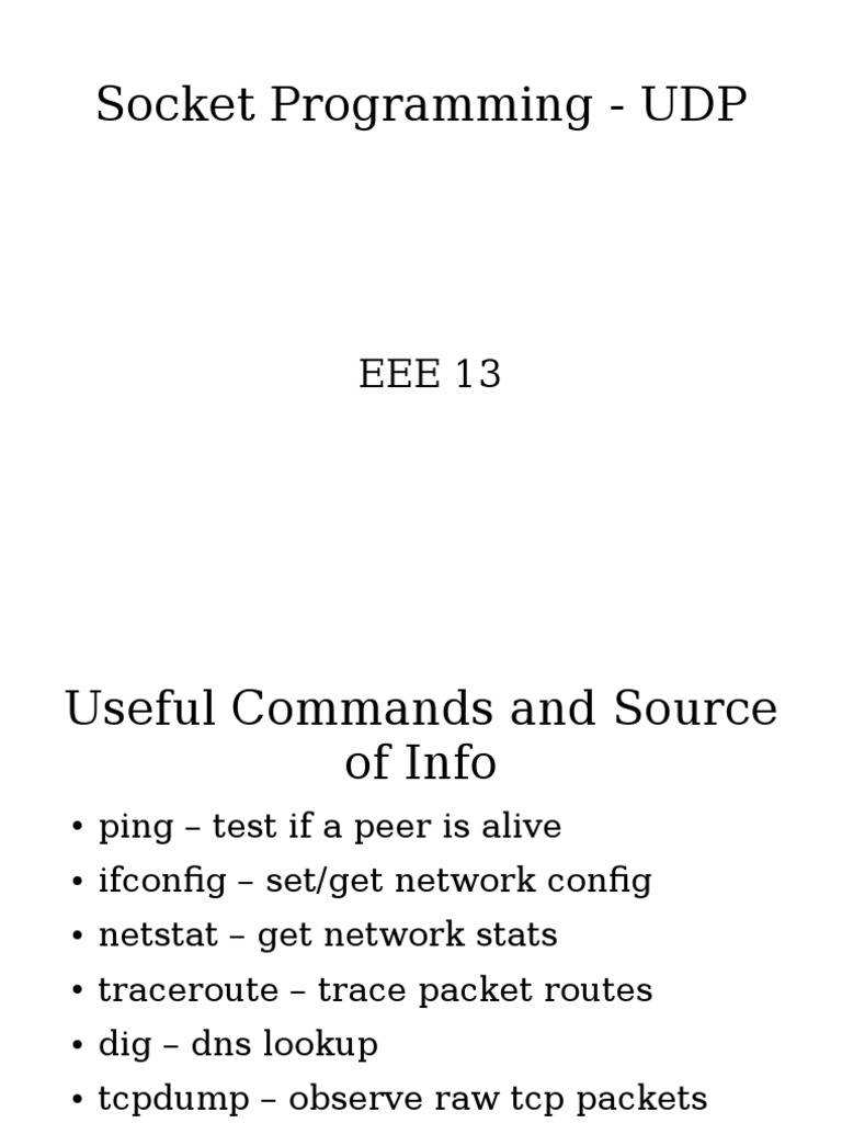 Lect11 Socket Udp | PDF | Port (Computer Networking) | Network Socket