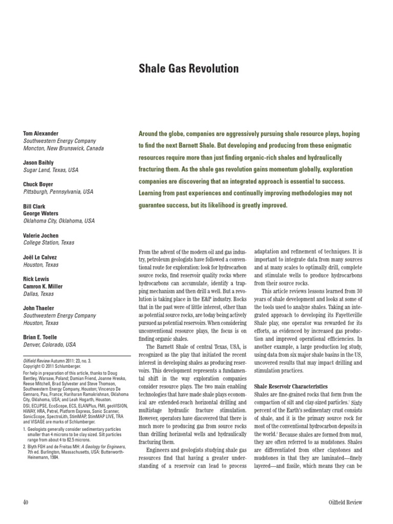 Shale Gas | PDF | Hydraulic Fracturing | Petroleum Reservoir