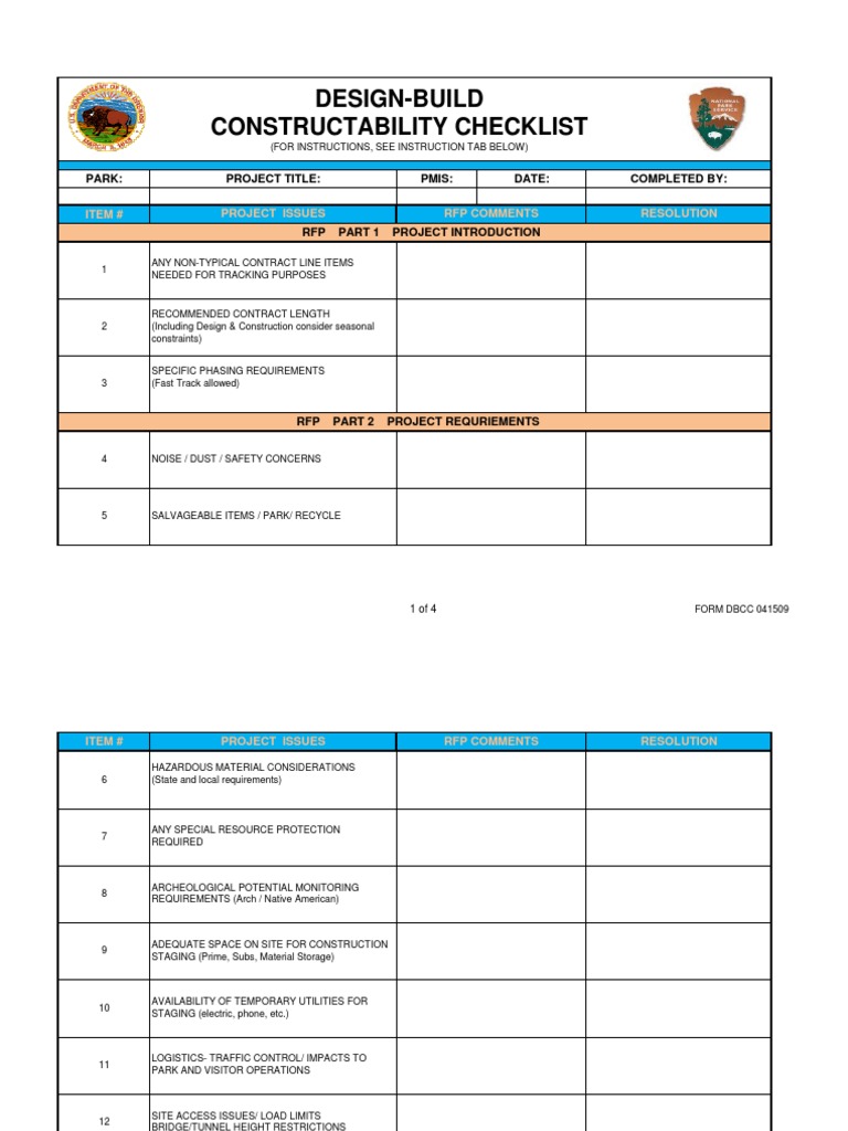 Sample ConstructabilityChecklist | PDF