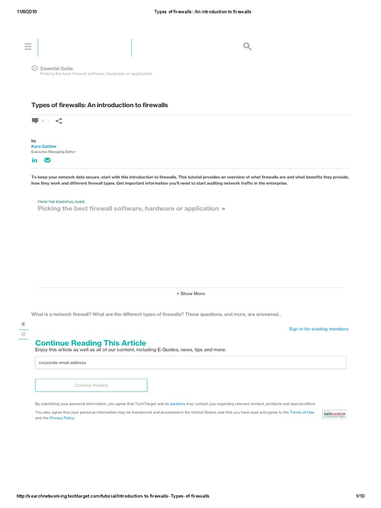 Types of Firewalls - An Introduction To Firewalls | Download Free PDF | Firewall (Computing ...