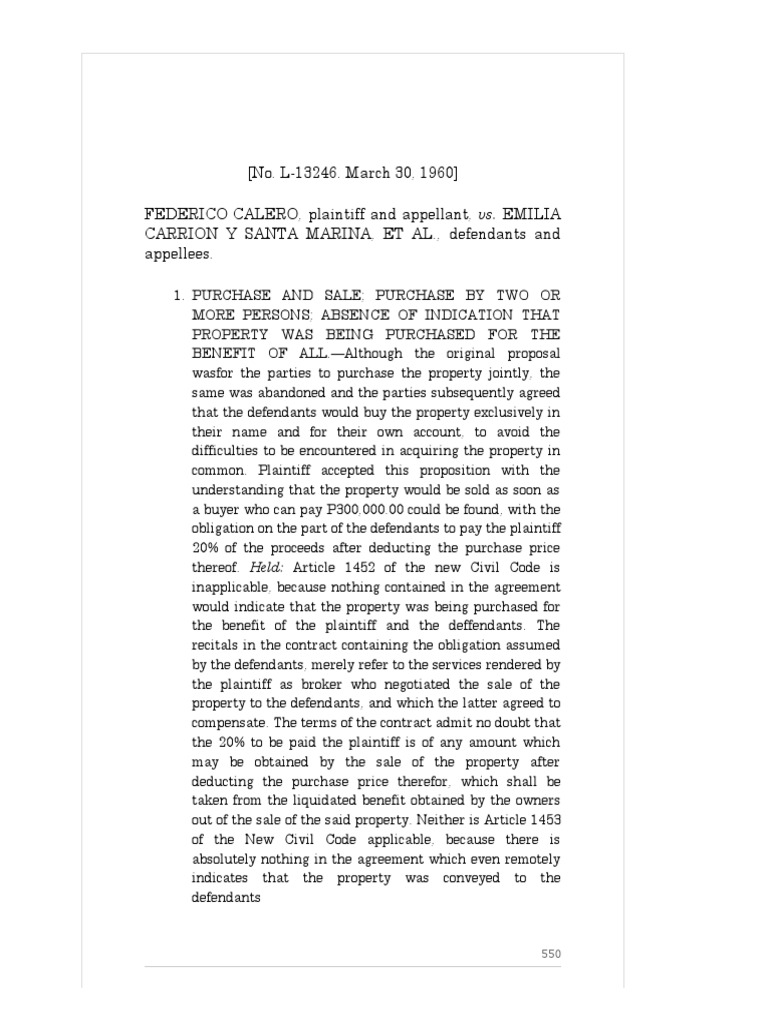 39 Calero vs. Carrion | PDF | Complaint | Cause Of Action