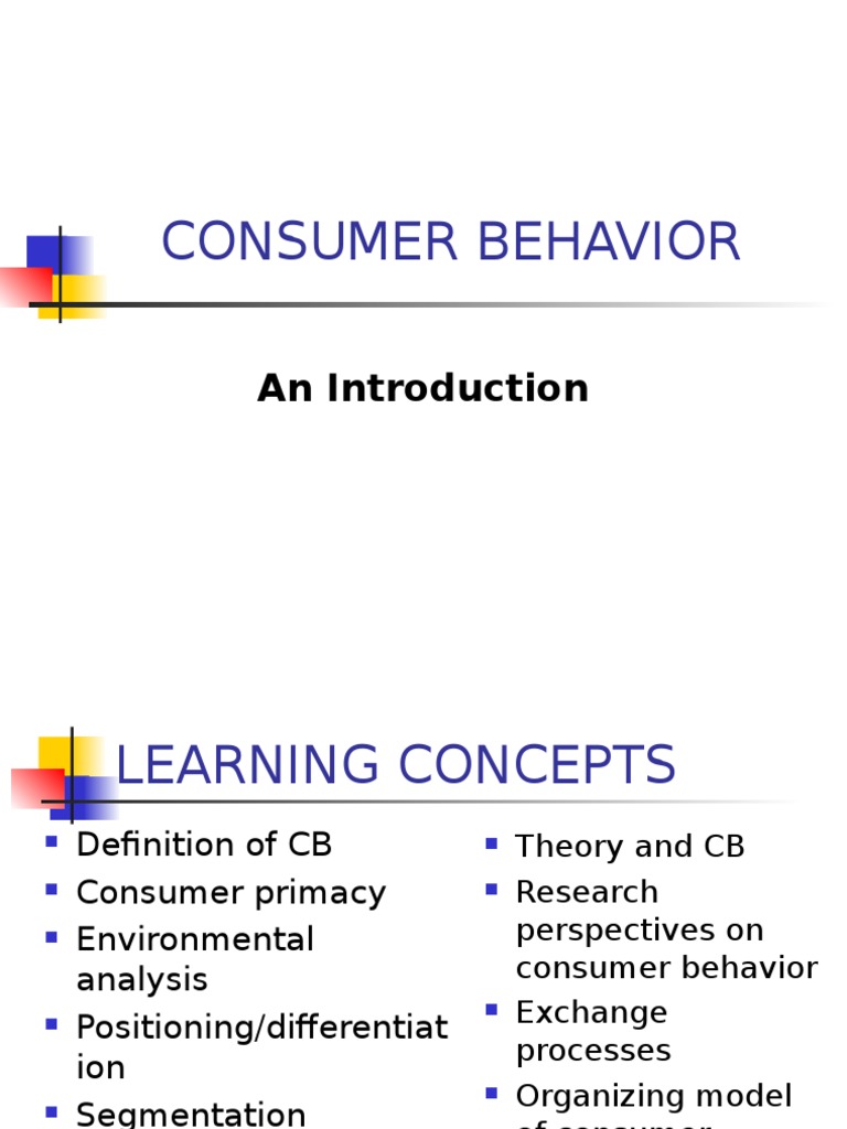 Understanding Consumer Behavior Basics | PDF | Market Segmentation | Consumer Behaviour