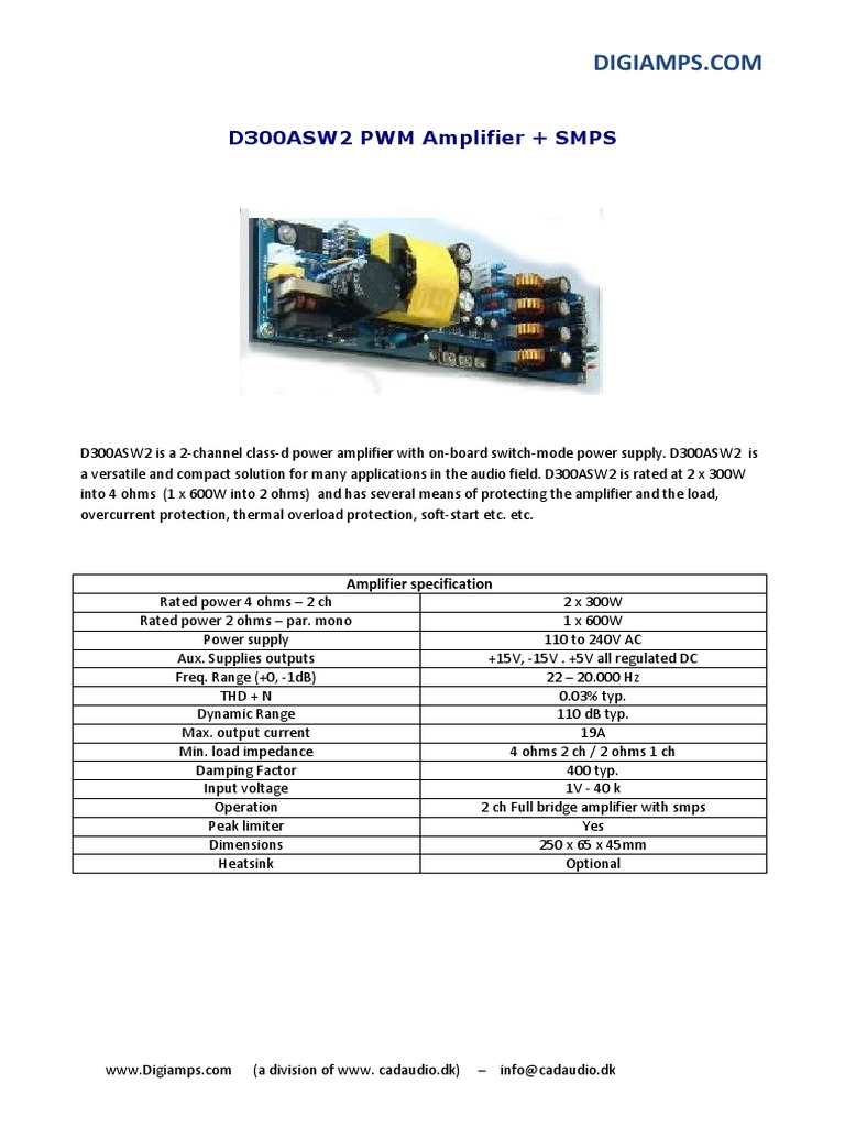 Audio Amplifier Specs & Features | PDF