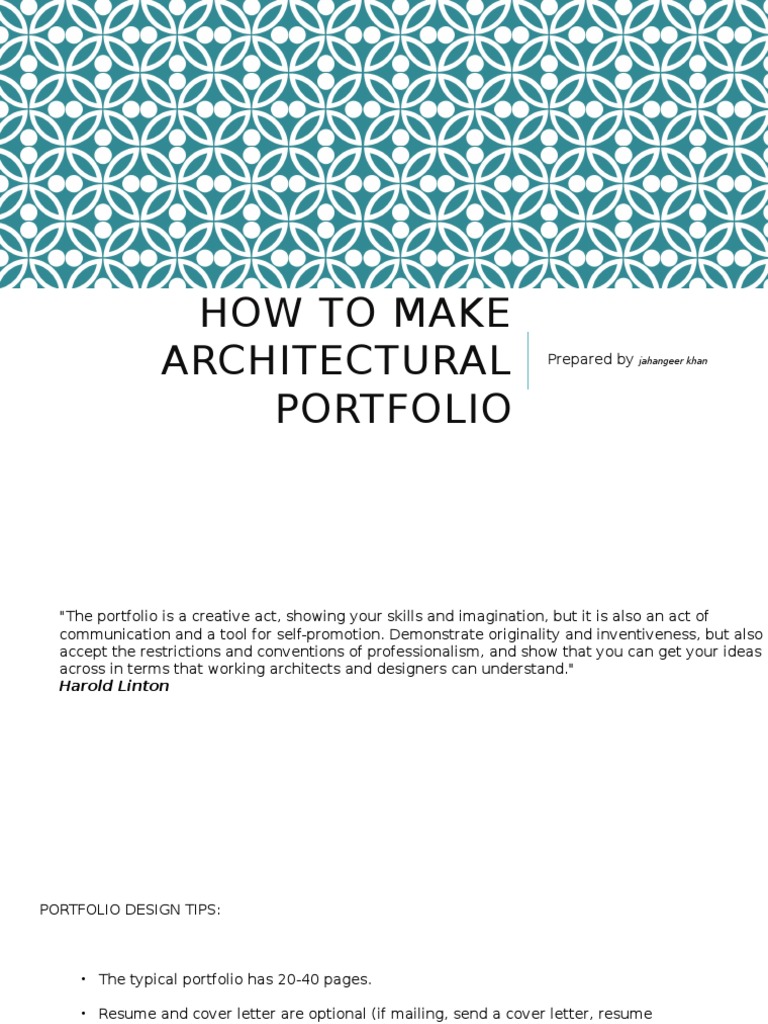 How To Make An Architectural Portfolio | PDF | Graphics | Design