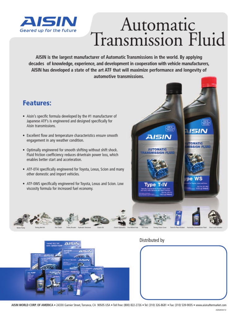 AISIN Automatic Transmission Fluid | PDF