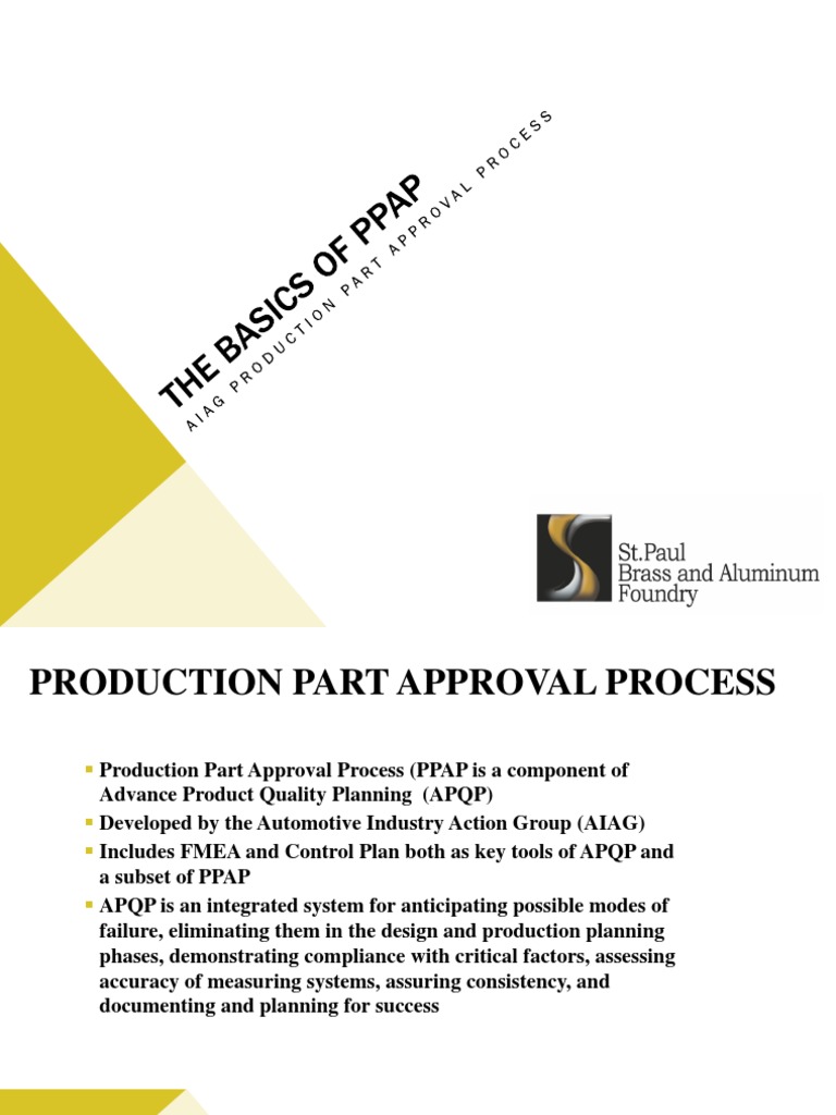 The Basics of PPAP | PDF | Engineering | Production And Manufacturing