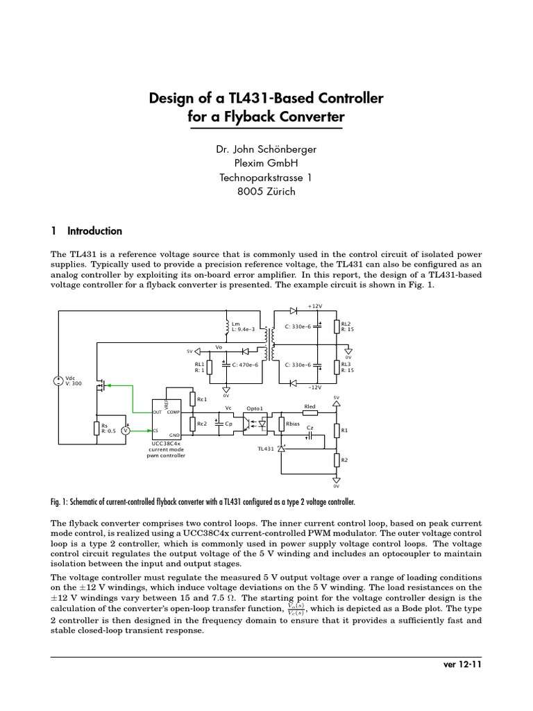 SMPS Fly Back Design Using Tl431 | PDF | Amplifier | Control Theory