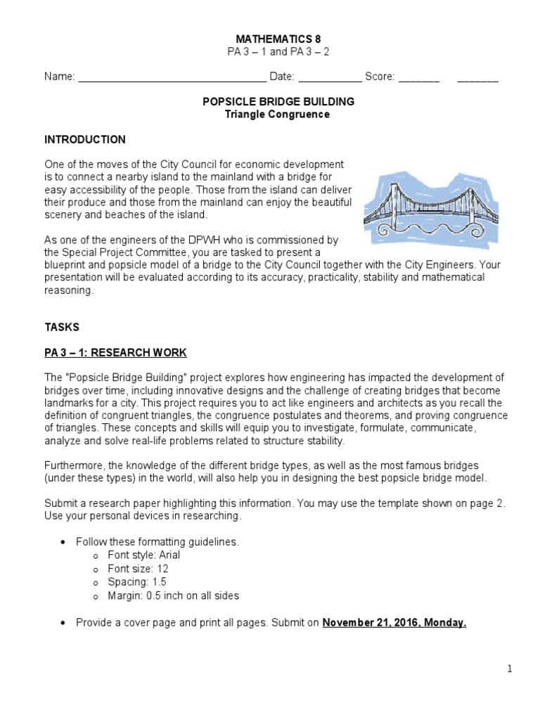 Math 8 3rd Quarter Project | PDF | Bridge | Teaching Mathematics