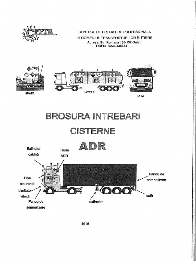 Adr Brosura Intrebari - Cisterne | PDF