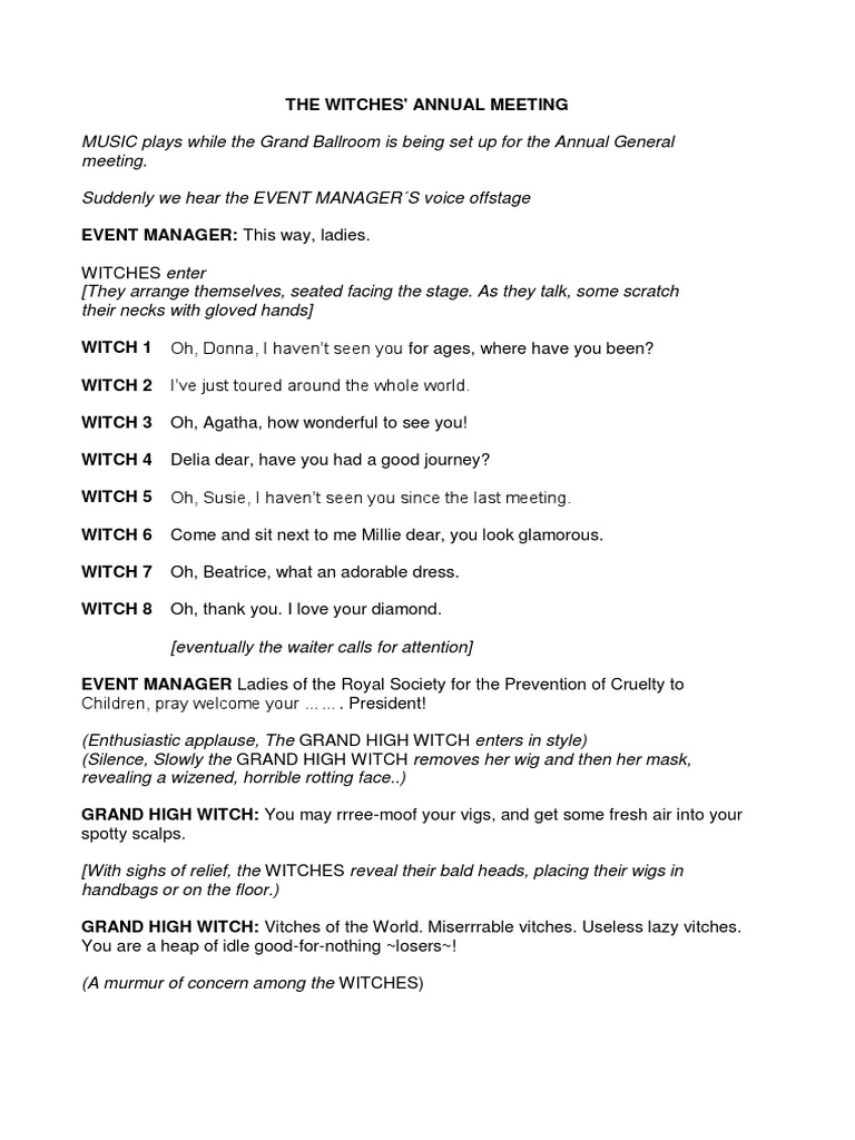 The Witches - Short Script | PDF | Supernatural Legends | Magic ...