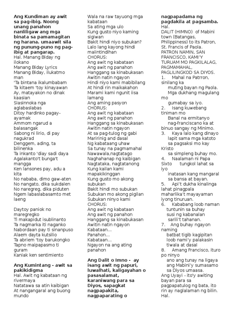 Ang Kundiman Ay Awit Sa Pag | PDF