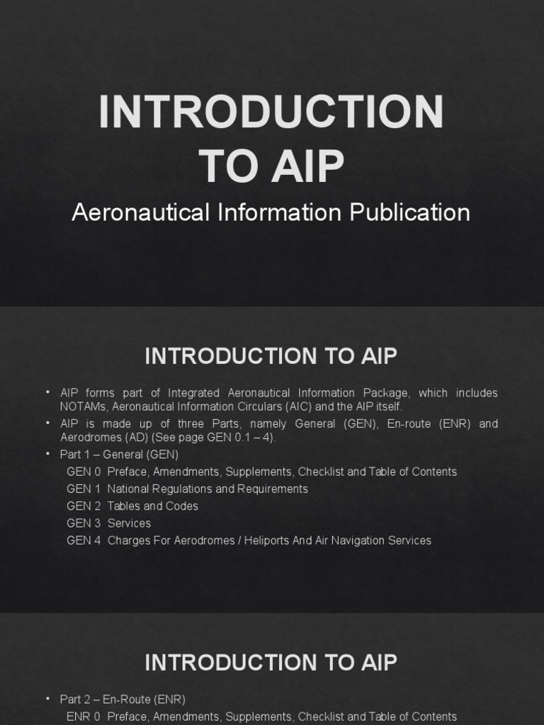 Introduction to Aip | Aviation Safety | Aerospace Engineering