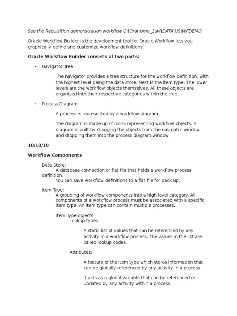 1-Oracle Workflow Builder and Workflow Components | PDF | Pl/Sql | Email