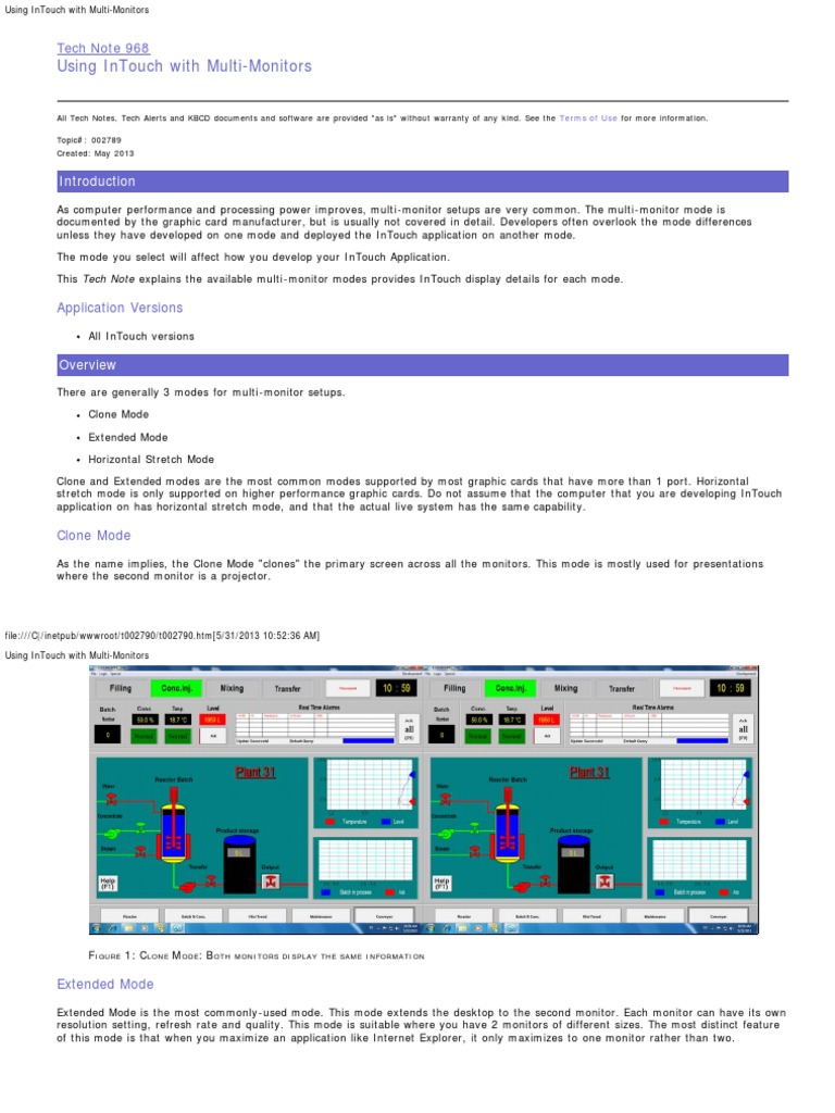 InTouch MultiMonitor | PDF | Computer Monitor | Display Resolution