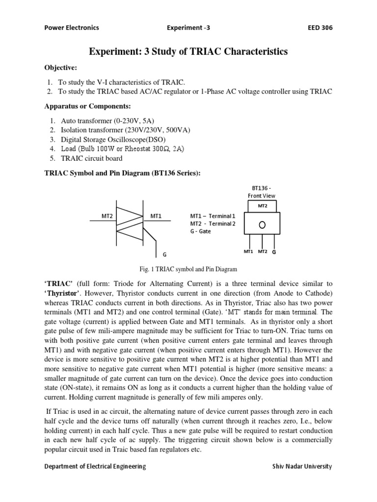 TRIAC - Characteristics | Power Electronics | Voltage