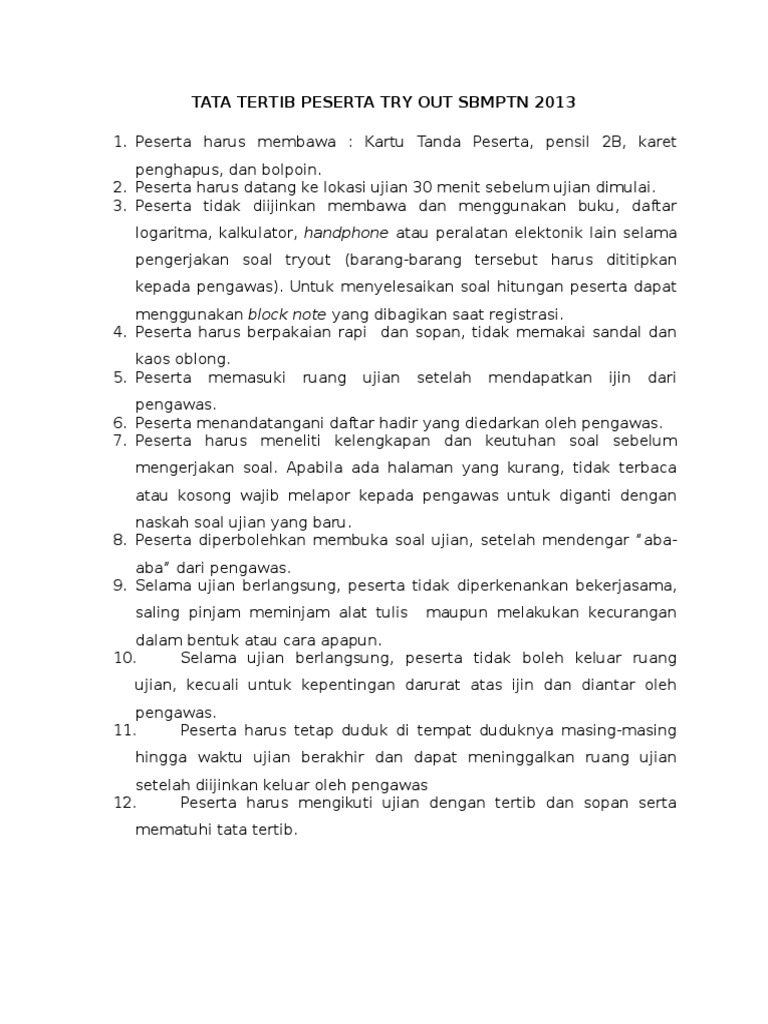 Tata Tertib Peserta | PDF