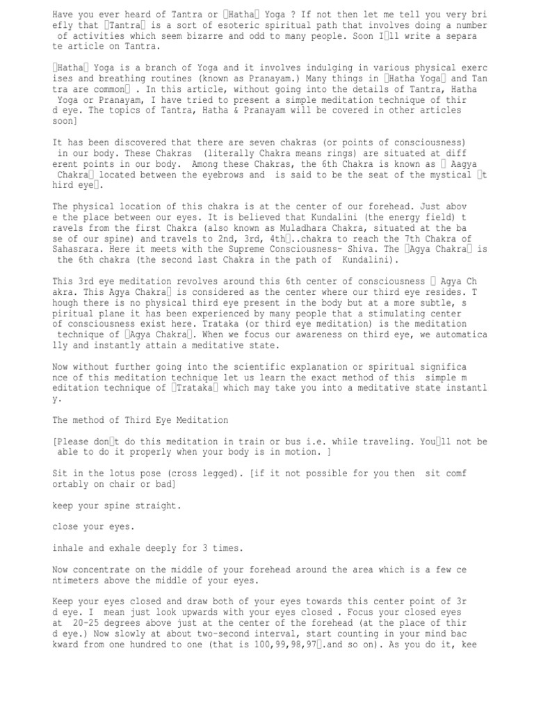 Trataka Meditation | PDF | Chakra | Kundalini