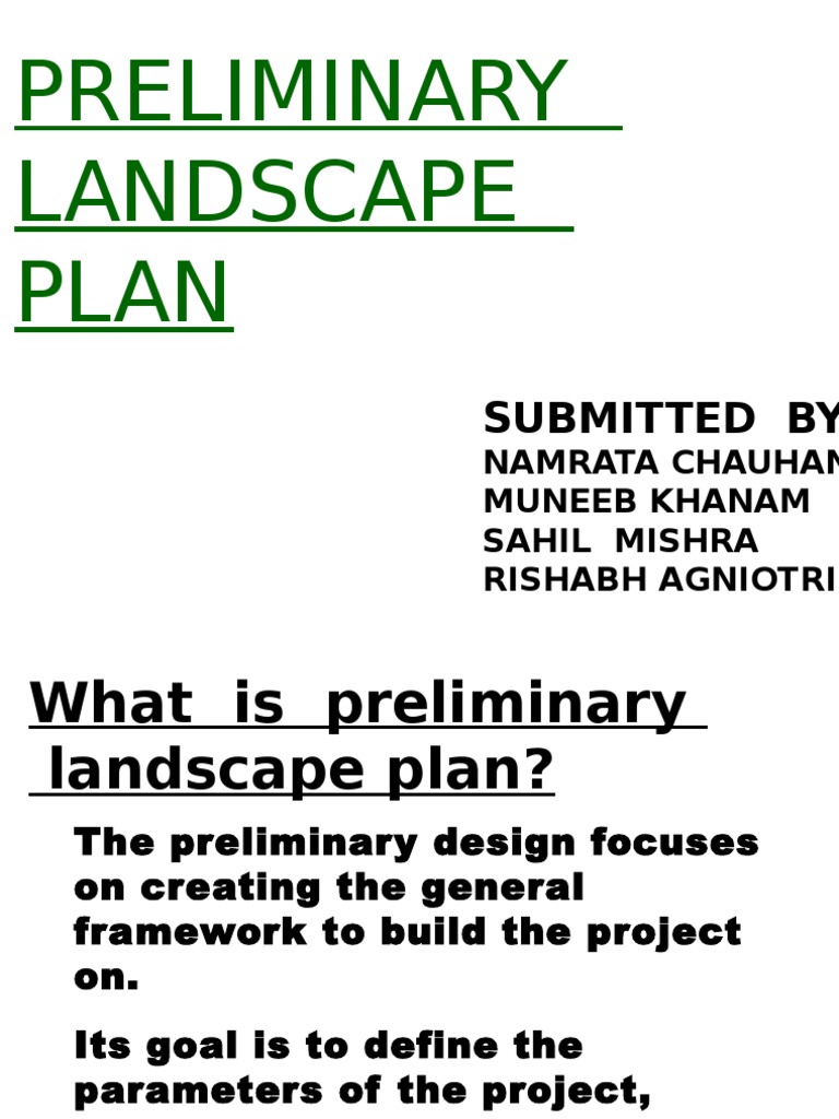 Preliminary Landscape Plan: Submitted by | PDF | Landscape | Trees